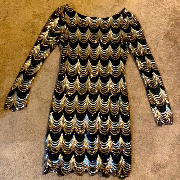 Charlotte Russe | Dresses | Charlotte Russe Womens Gold Black Sequin ...